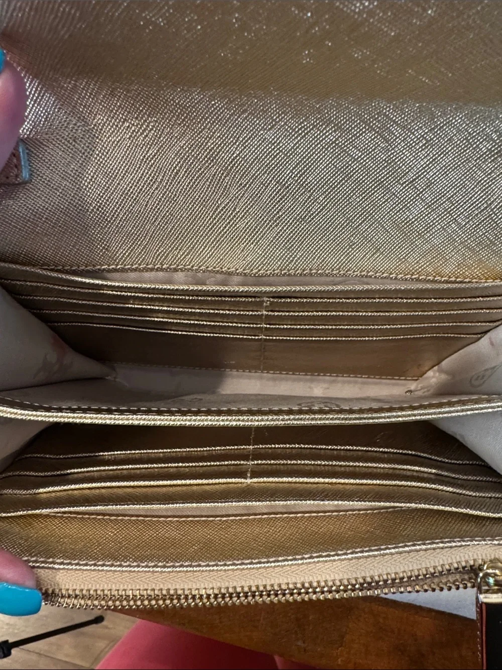 Tory Burch | Bags | Tory Burch Tan Saffiano Leather Logo Wallet ...